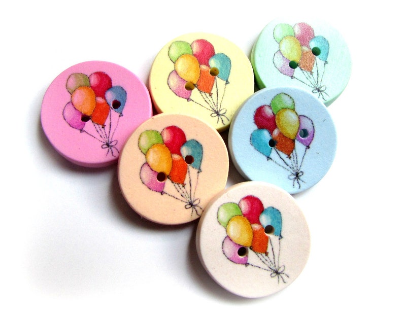 Balloon Buttons - Rainbow Buttons - 18mm, 22mm or 24mm - 2/3", 7/8" or ...