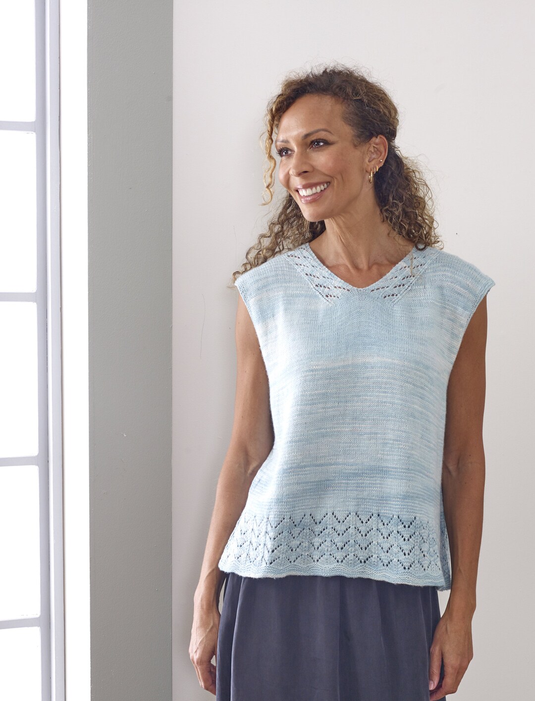 Knitting PATTERN - Lace Edge Vest / Beautiful Drape / Size Inclusive ...
