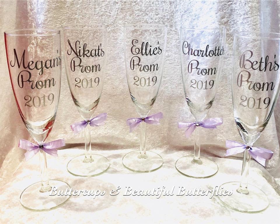 Personalised Prom Champagne Flutes/glass - Etsy UK