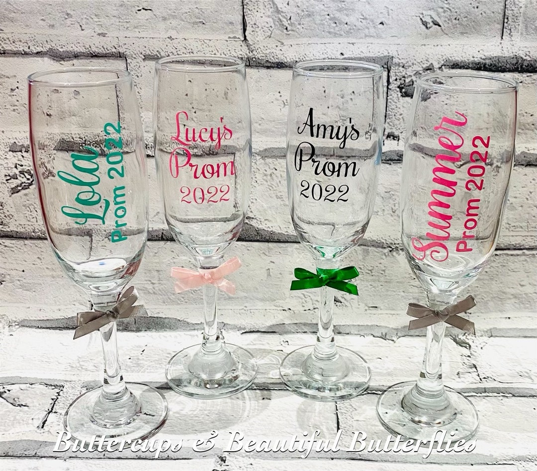 Personalised Prom Champagne Flutes/glass - Etsy UK