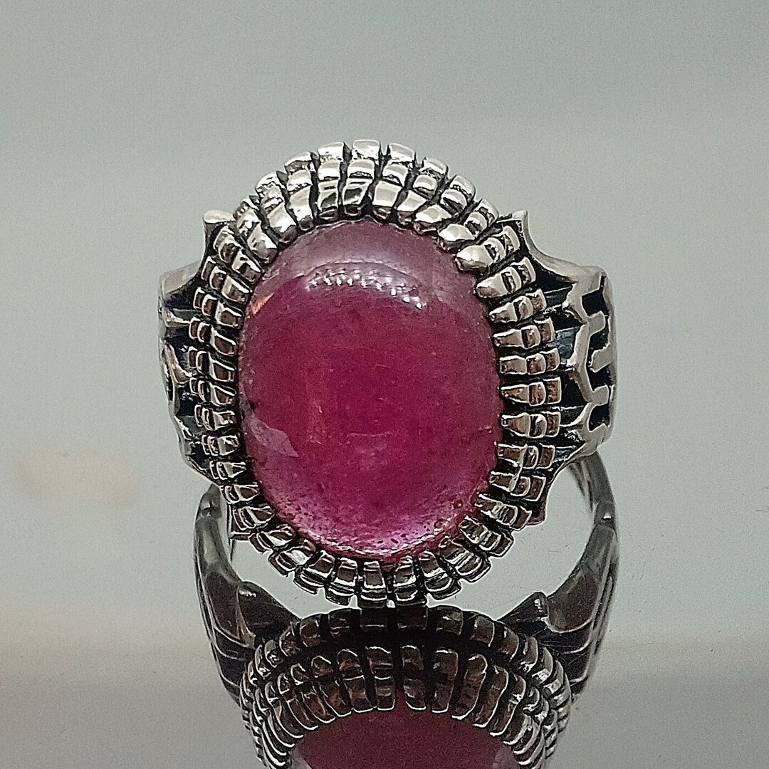Natural Cabochon Ruby Ring, Natural Ruby Ring for Men, Natural Ruby ...