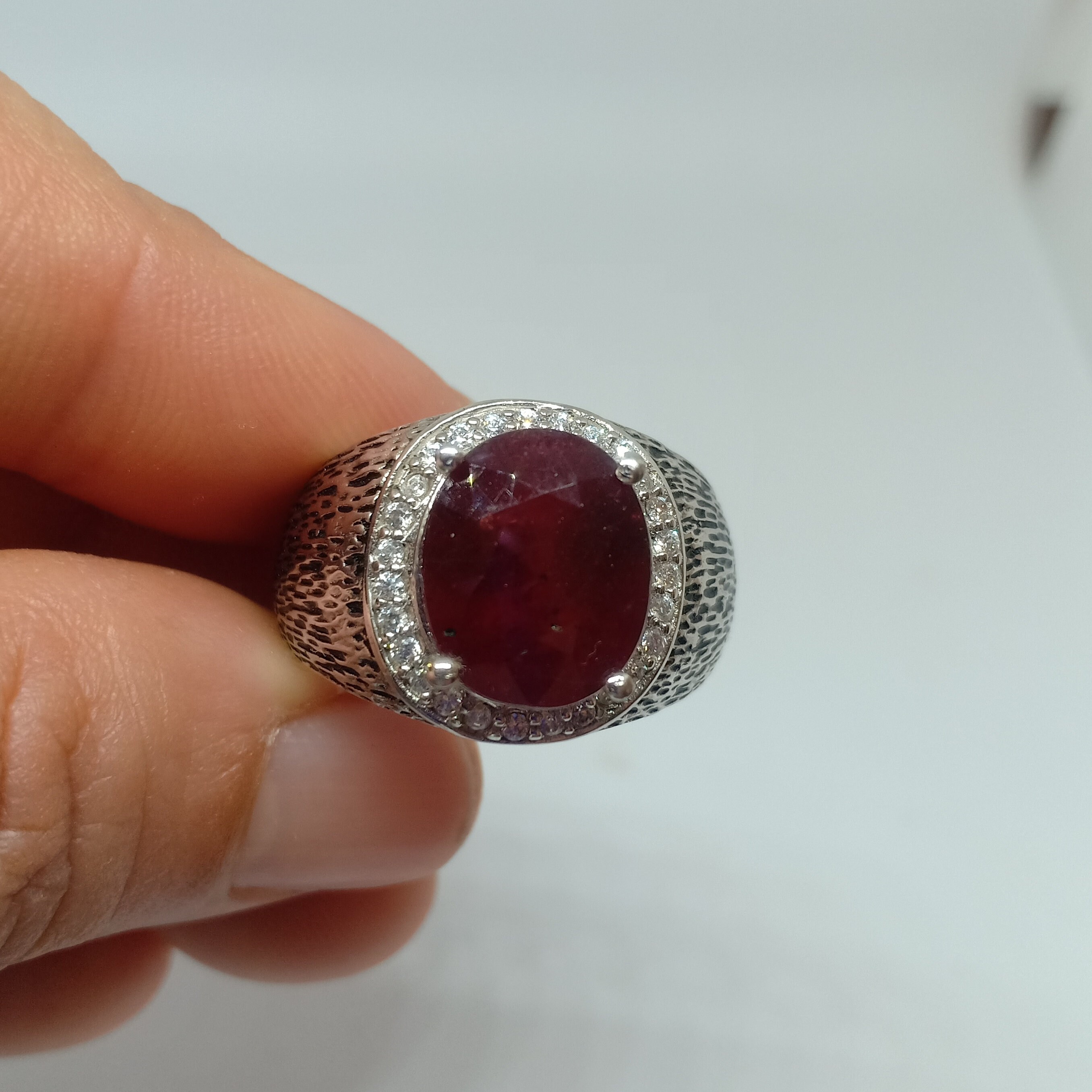 Genuine Ruby Mens Ring Ruby Ring Sterling Silver Single | Etsy