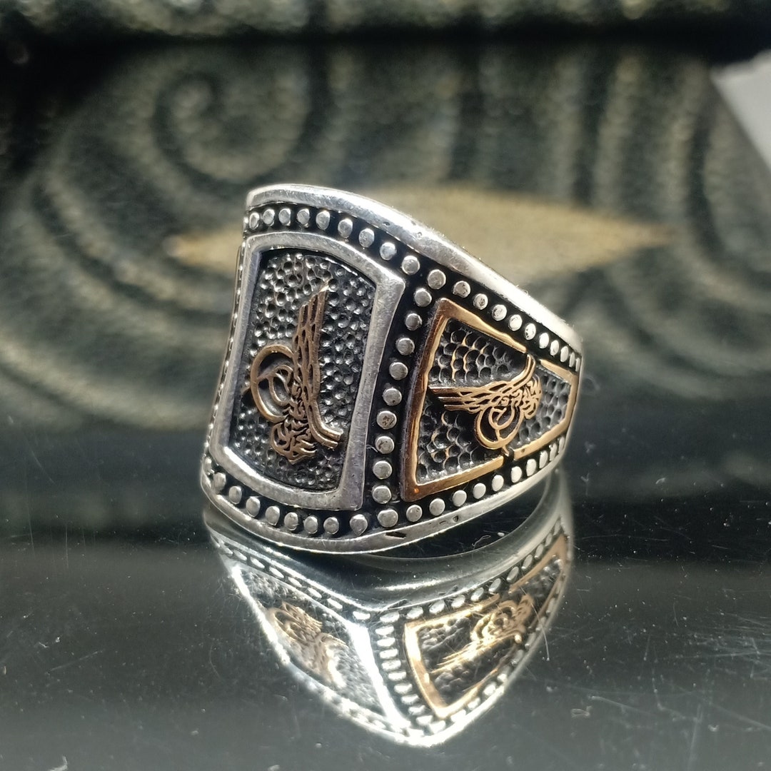The Seals of Ottoman Sultans Ring Silver 925, Signet Men Ring Sterling ...