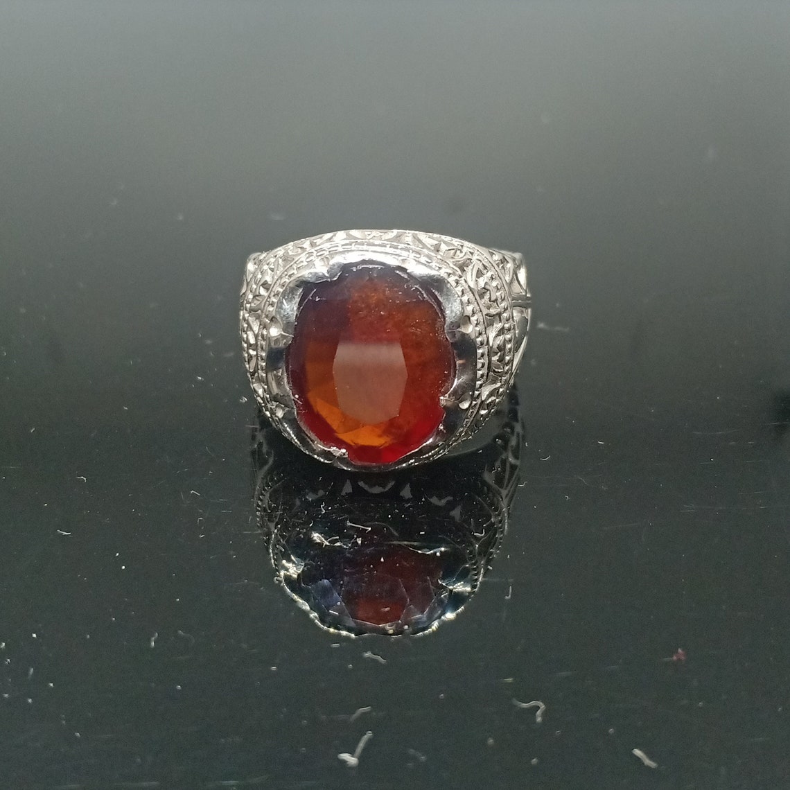 Natürlicher Granat Ring für Männer Sterling Silber Echter - Etsy
