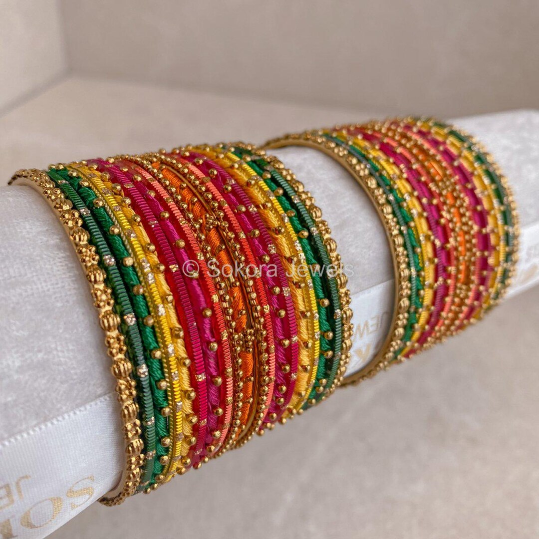 Mini Vibrant Multicolour Bangle Set - Etsy