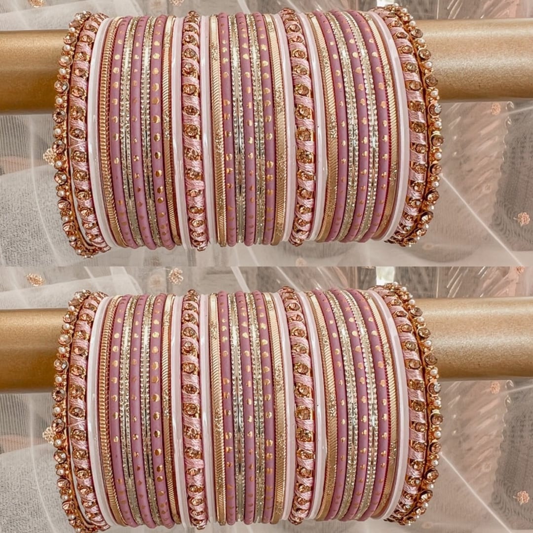 Eliza: Mauve Bangle Stack - Etsy