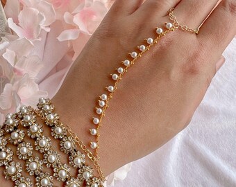 2 Tone Gold Diamond Single Haath Phool /hand Harness/indian Jewelry ...