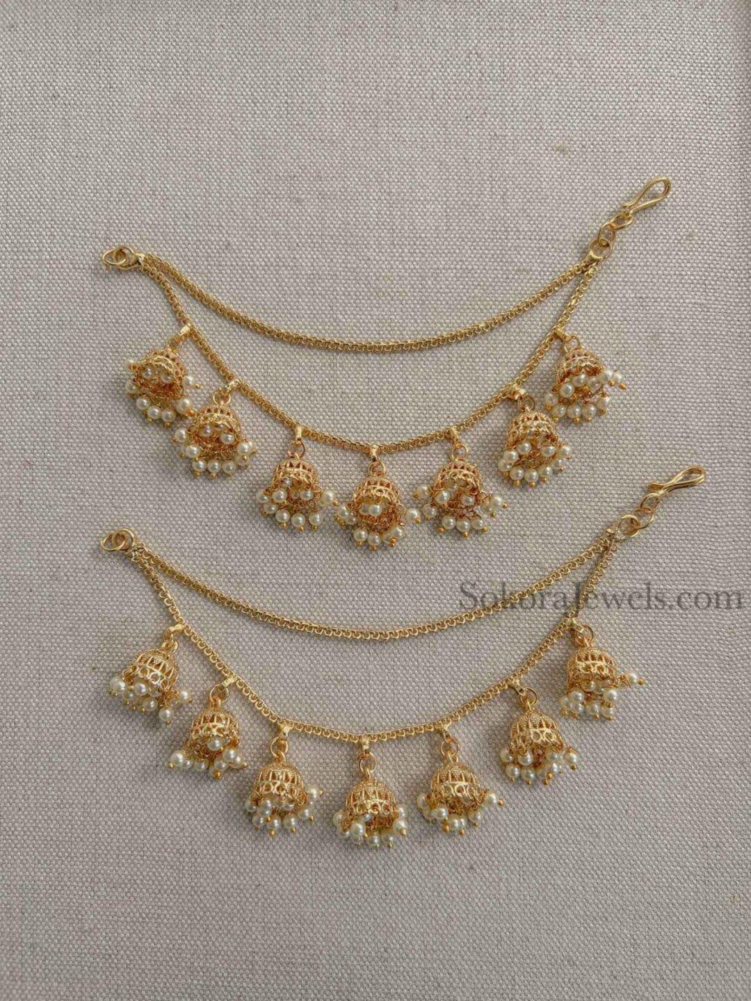 Bright Gold Jhumka Earring Chains - Etsy