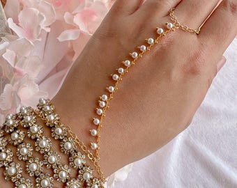 2 Tone Gold Diamond Single Haath Phool /hand Harness/indian Jewelry ...