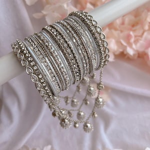 Luxury Silver Bangle Stack - Etsy