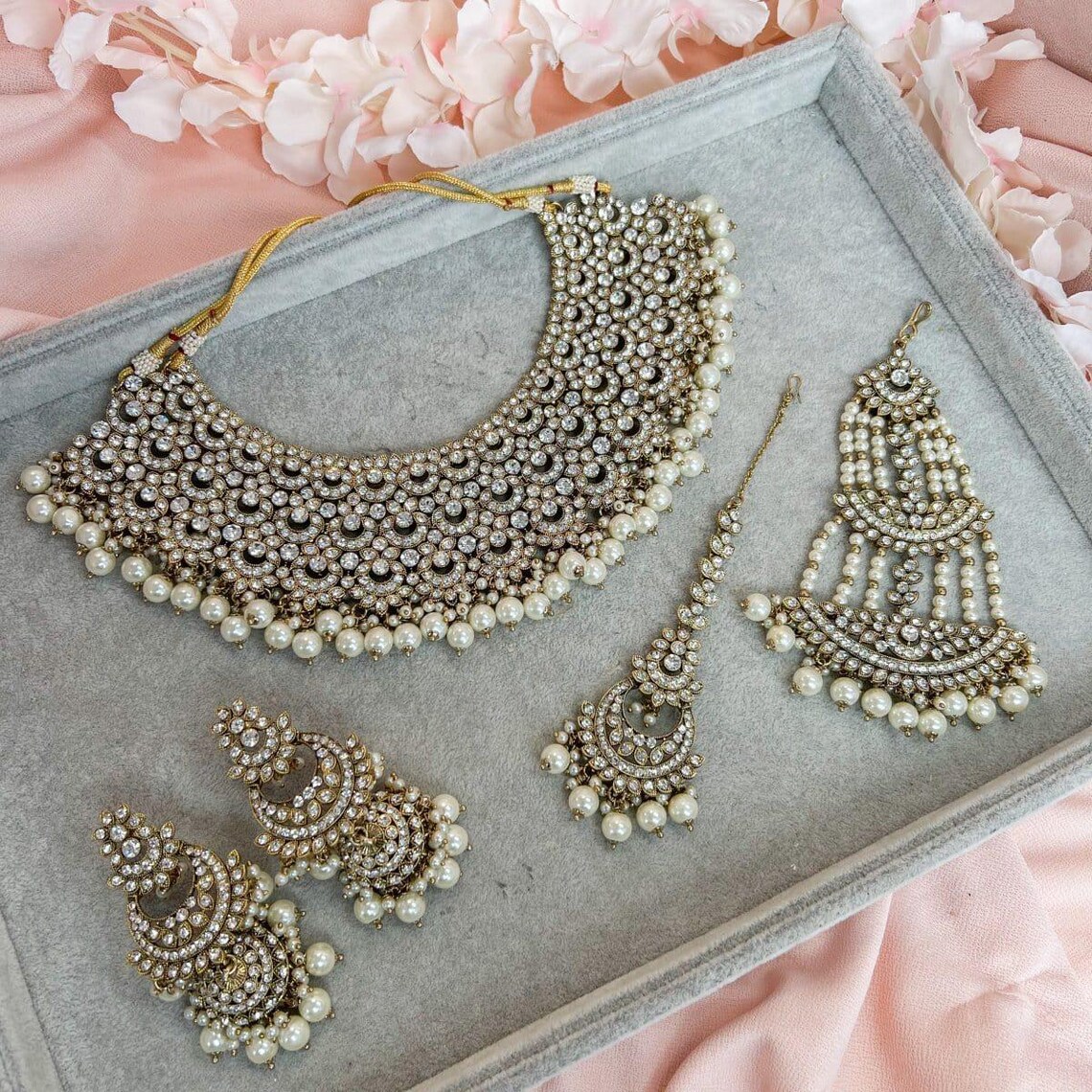 Elisa Bridal Necklace Set - Clear - Etsy