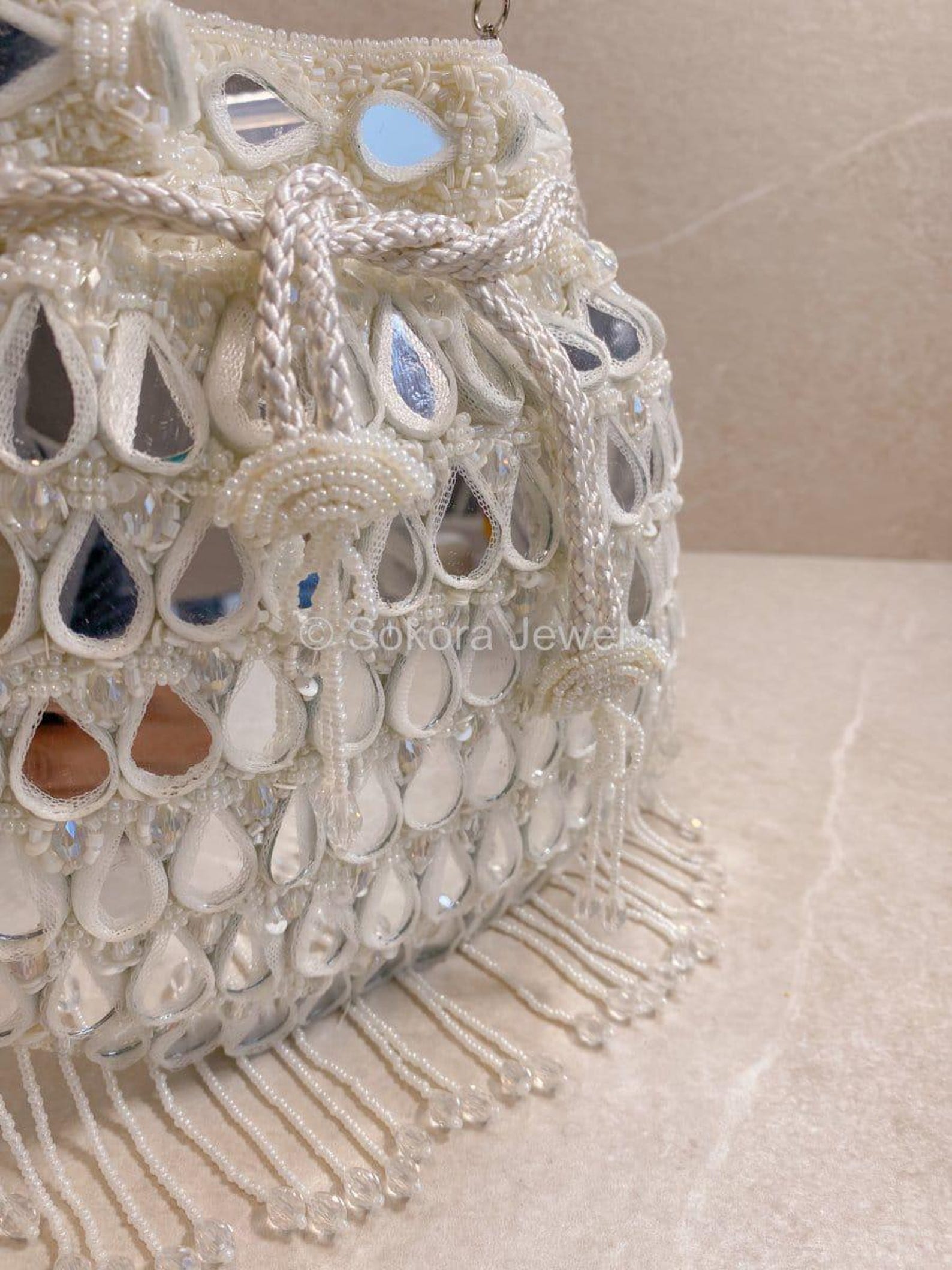Mirror & Tassel Bag - White - Etsy