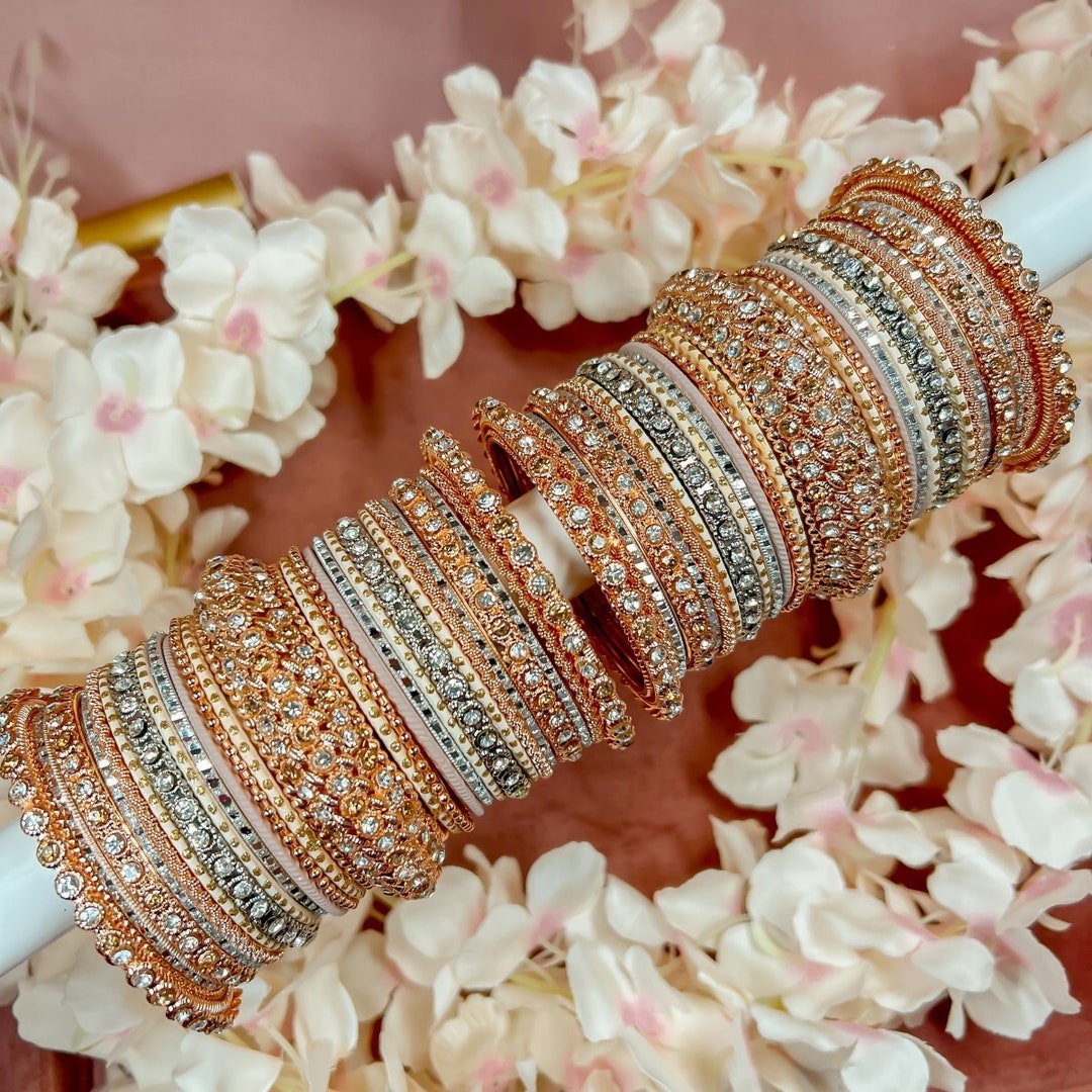 Rose Gold Bangle Stack - Etsy