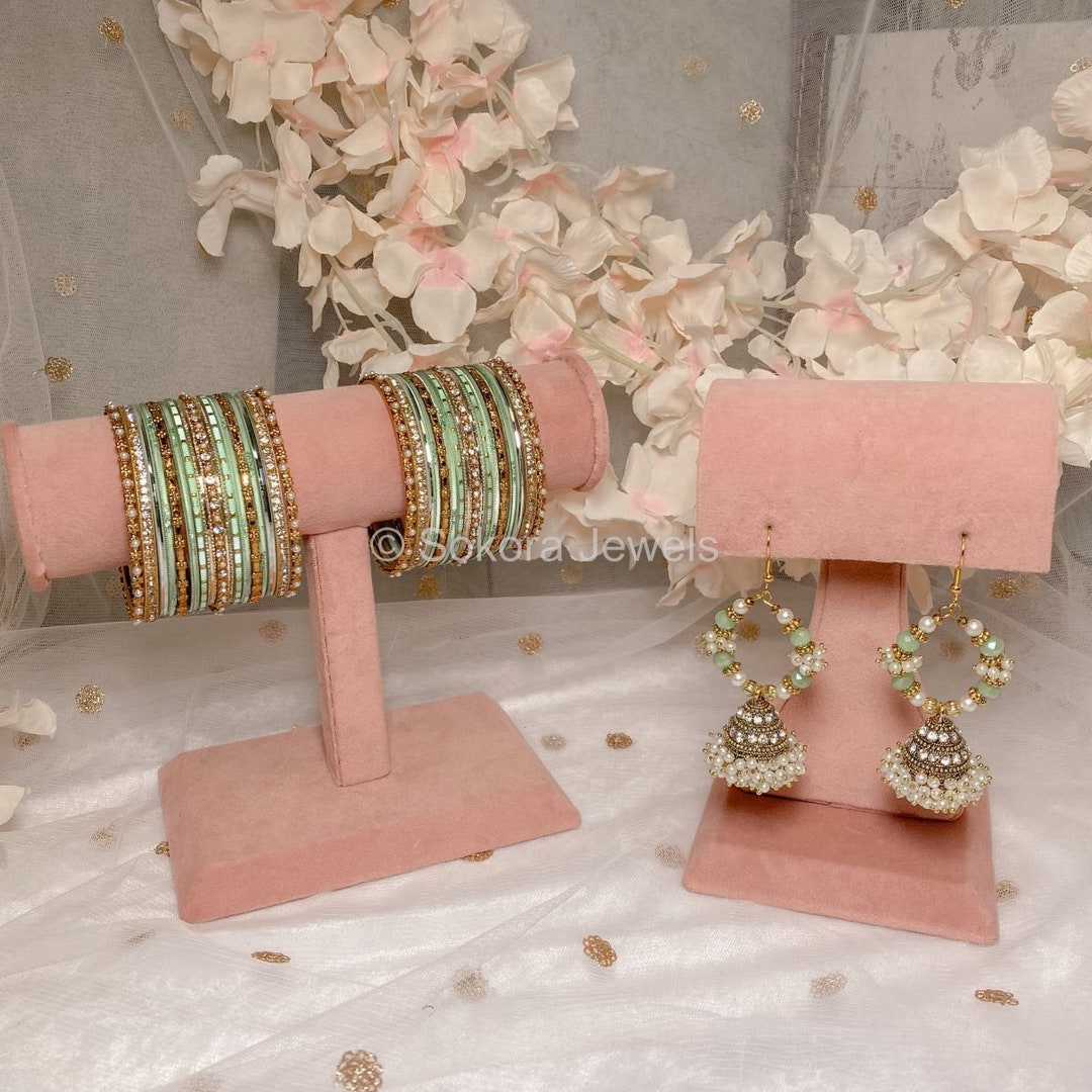 Bangle & Jhumka Earring Box Set - Mint - Etsy