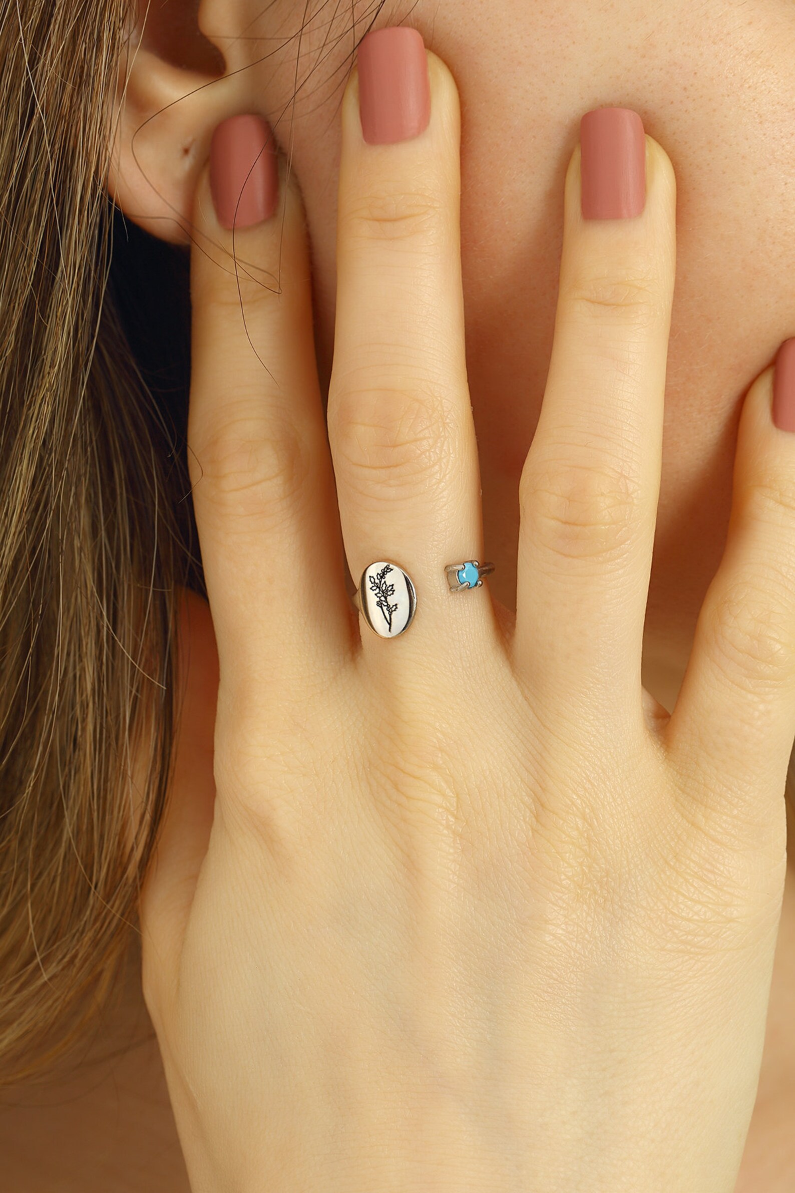 Birth Flower Birthstone December Birth Flower Open Ring - Etsy