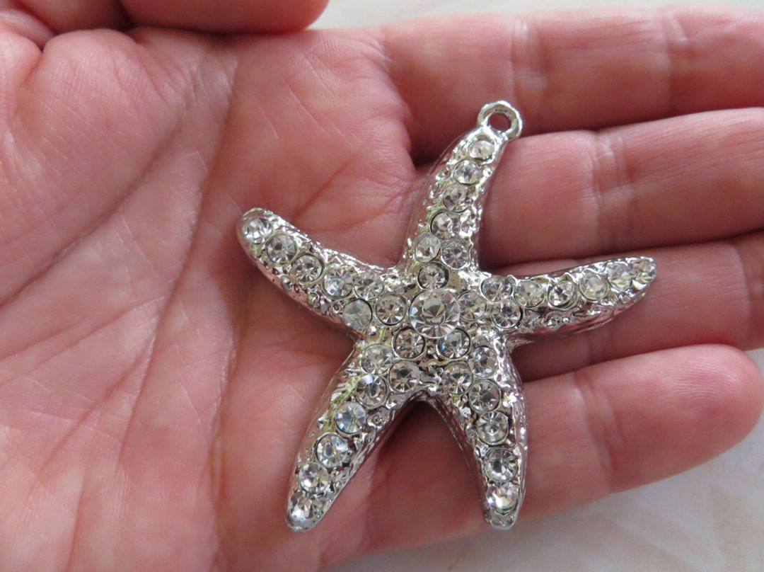 Large Starfish Pendant Necklace for Starfish Necklace, Rhinestone ...