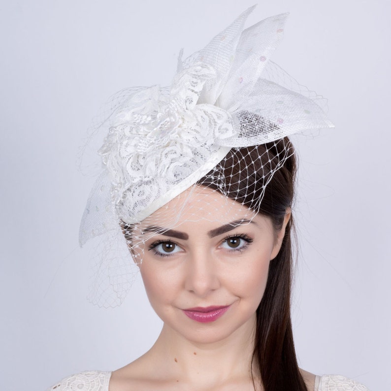 Wedding Lace Fascinator, Bride's Hat, Romantic Wedding Headpiece, Lace ...