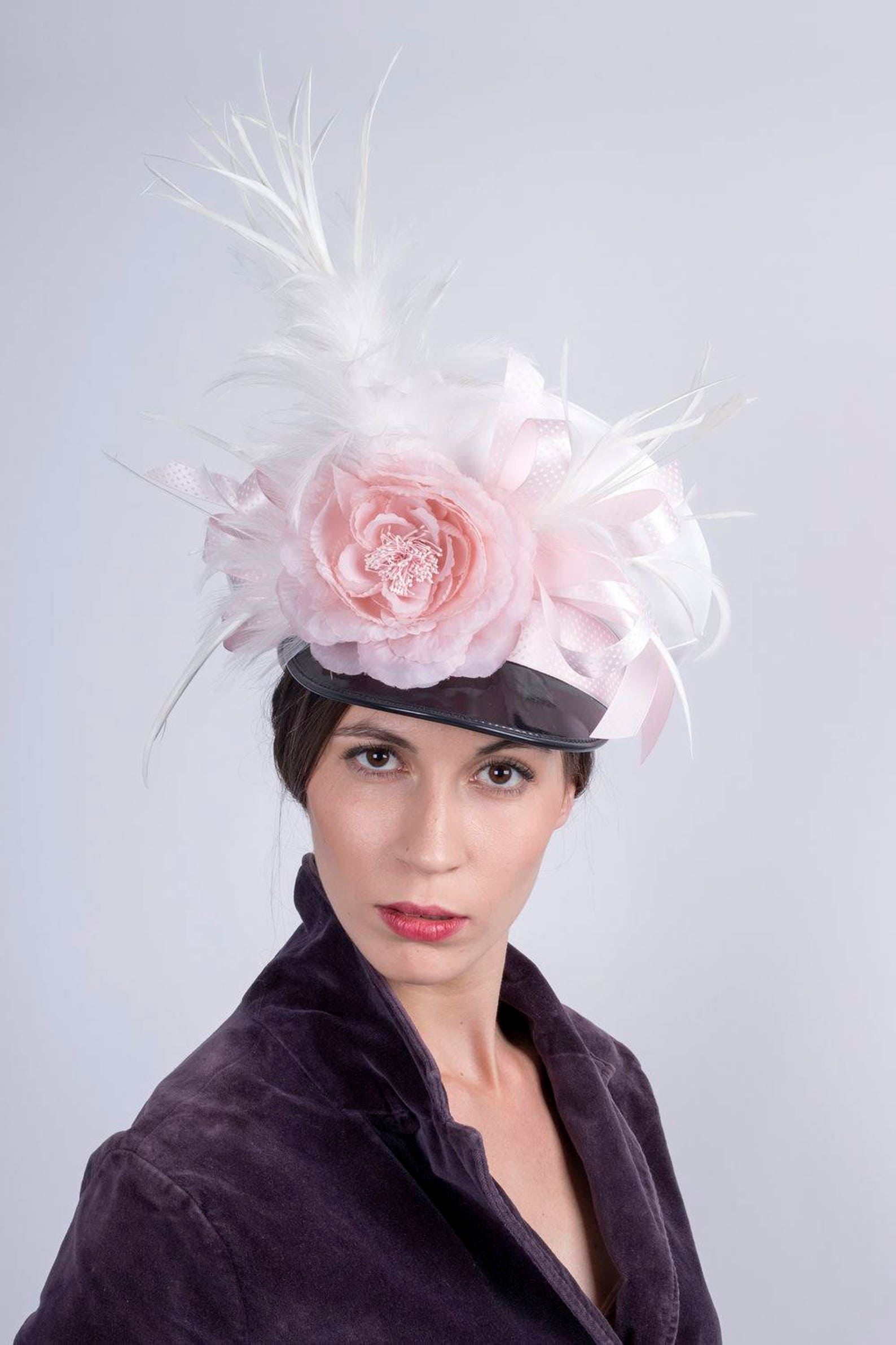 Melbourne Cup Hat, Carnival Hat, Festival Hat, Red Ascot Hat, Derby Hat ...