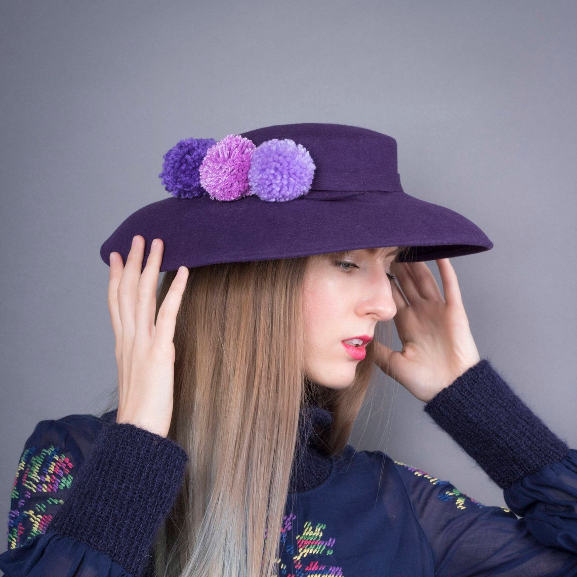 Classic Style Hat, Audrey Felt Headpiece, Royal Ascot Hat, Kentucky ...