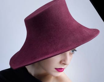 Wine Red Tea Hat - Etsy