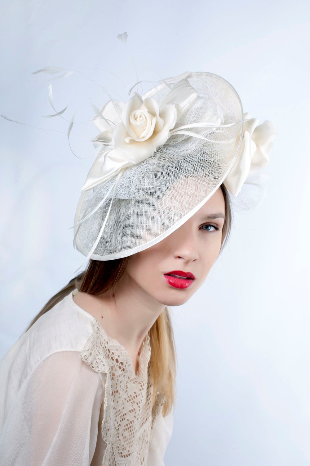 Cream Wedding Hat Wedding Hat Romantic Hat Tea Party Hat - Etsy