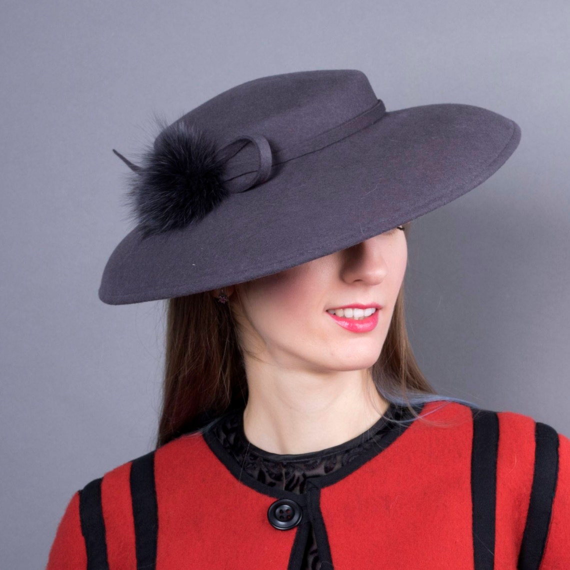 Classic Style Hat, Audrey Felt Headpiece, Royal Ascot Hat, Kentucky ...