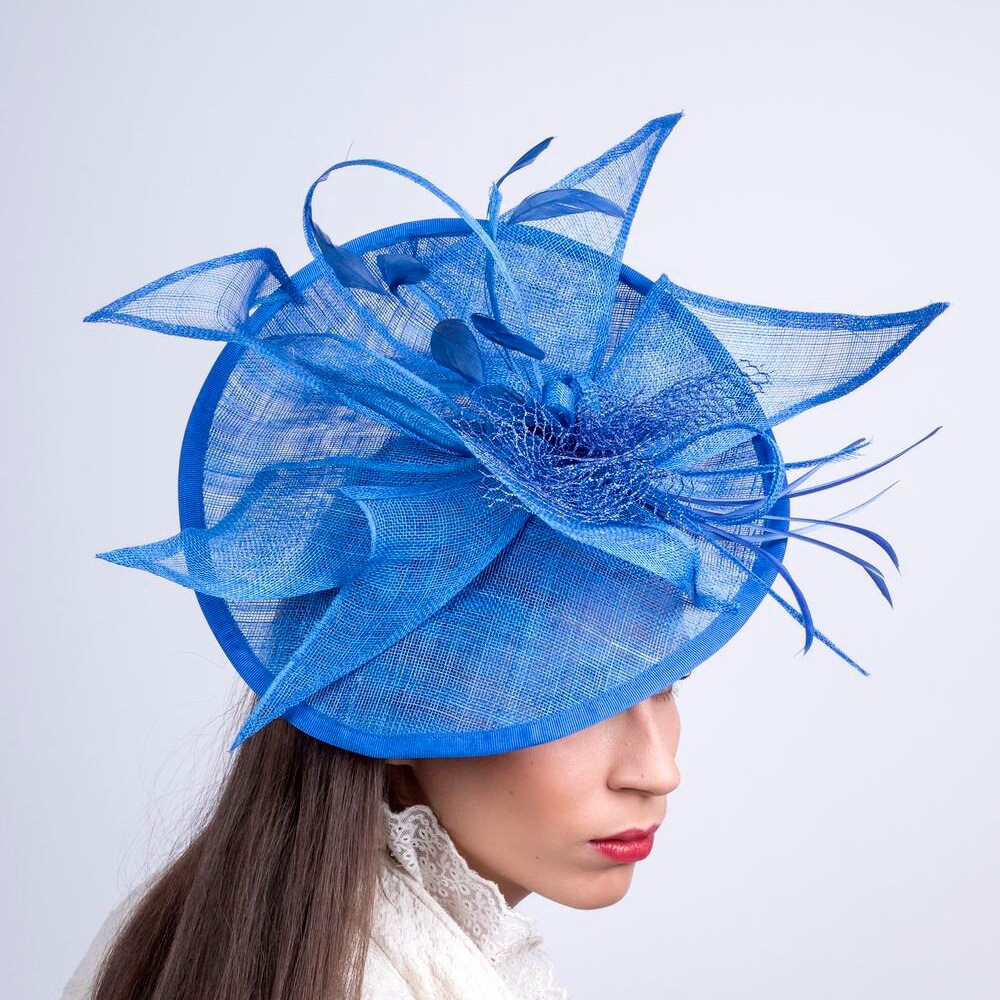 Elegant Derby Hat, Royal Blue Hat, Royal Ascot Fascinator, Kentucky ...