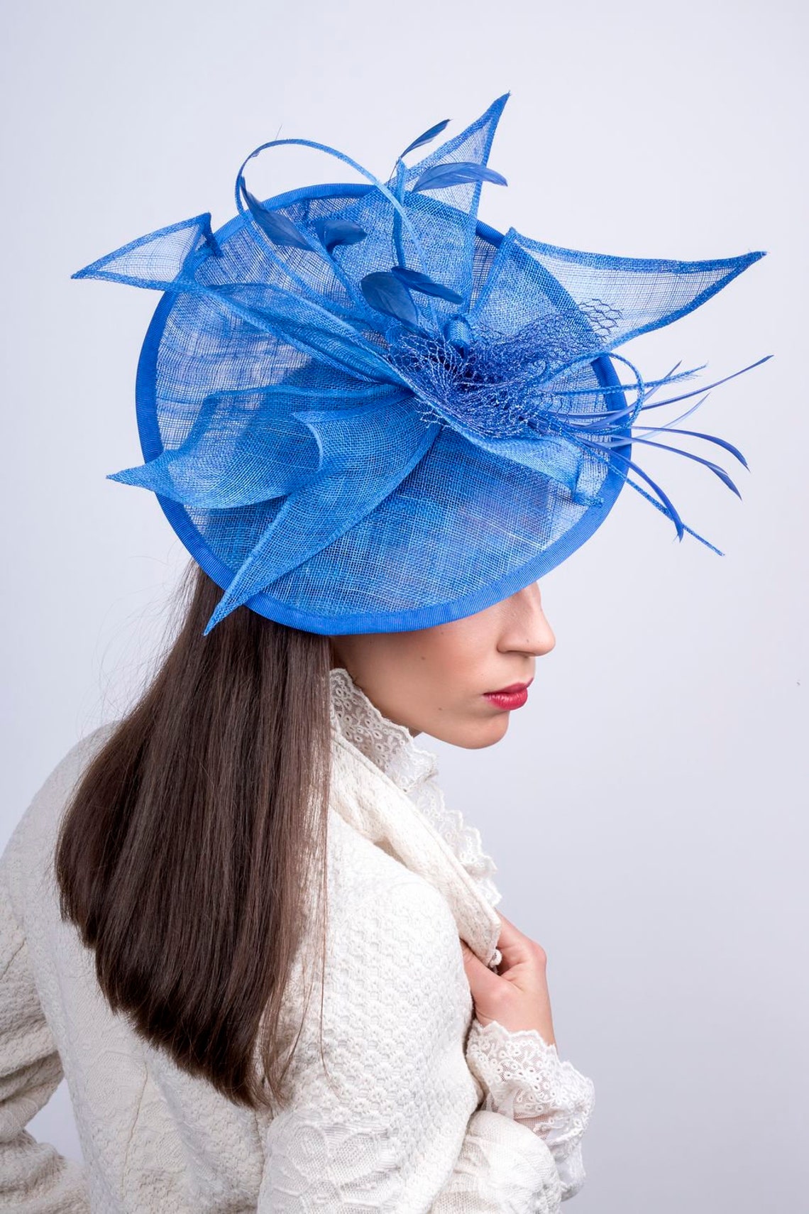 Elegant Derby Hat, Royal Blue Hat, Royal Ascot Fascinator, Kentucky ...