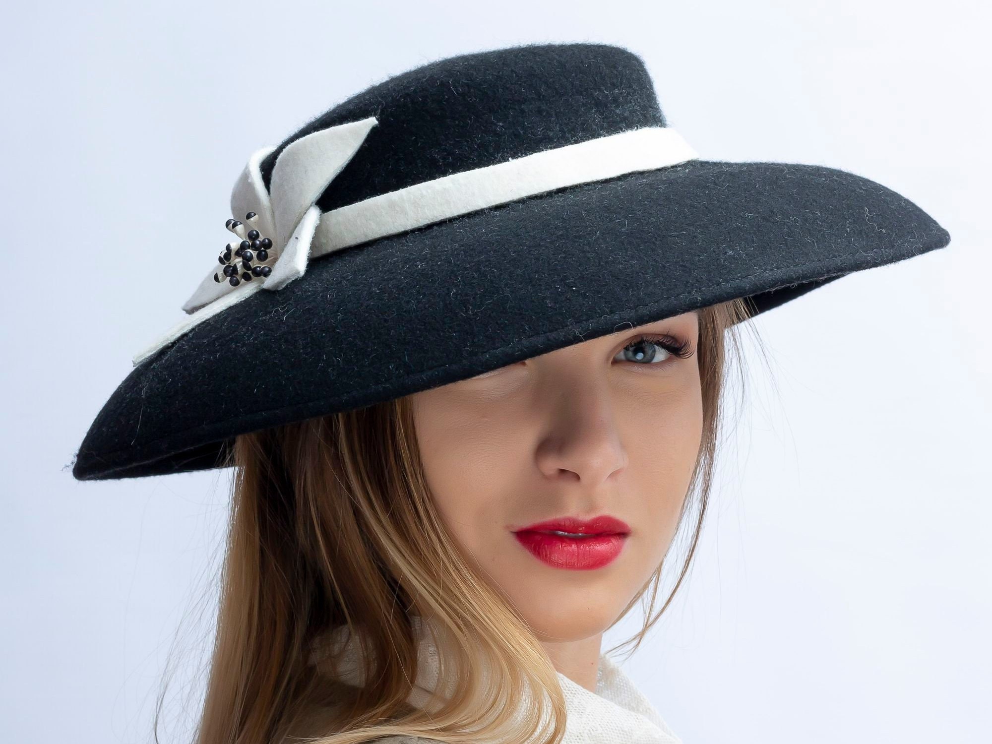 Classic Style Hat, Audrey Felt Headpiece, Royal Ascot Hat, Kentucky ...