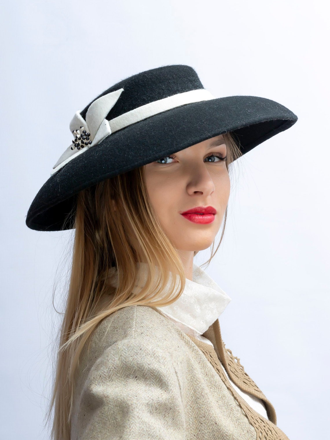 Classic Style Hat, Audrey Felt Headpiece, Royal Ascot Hat, Kentucky ...