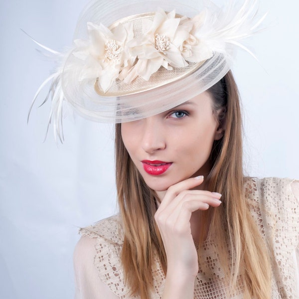 Ivory Fascinator - Etsy