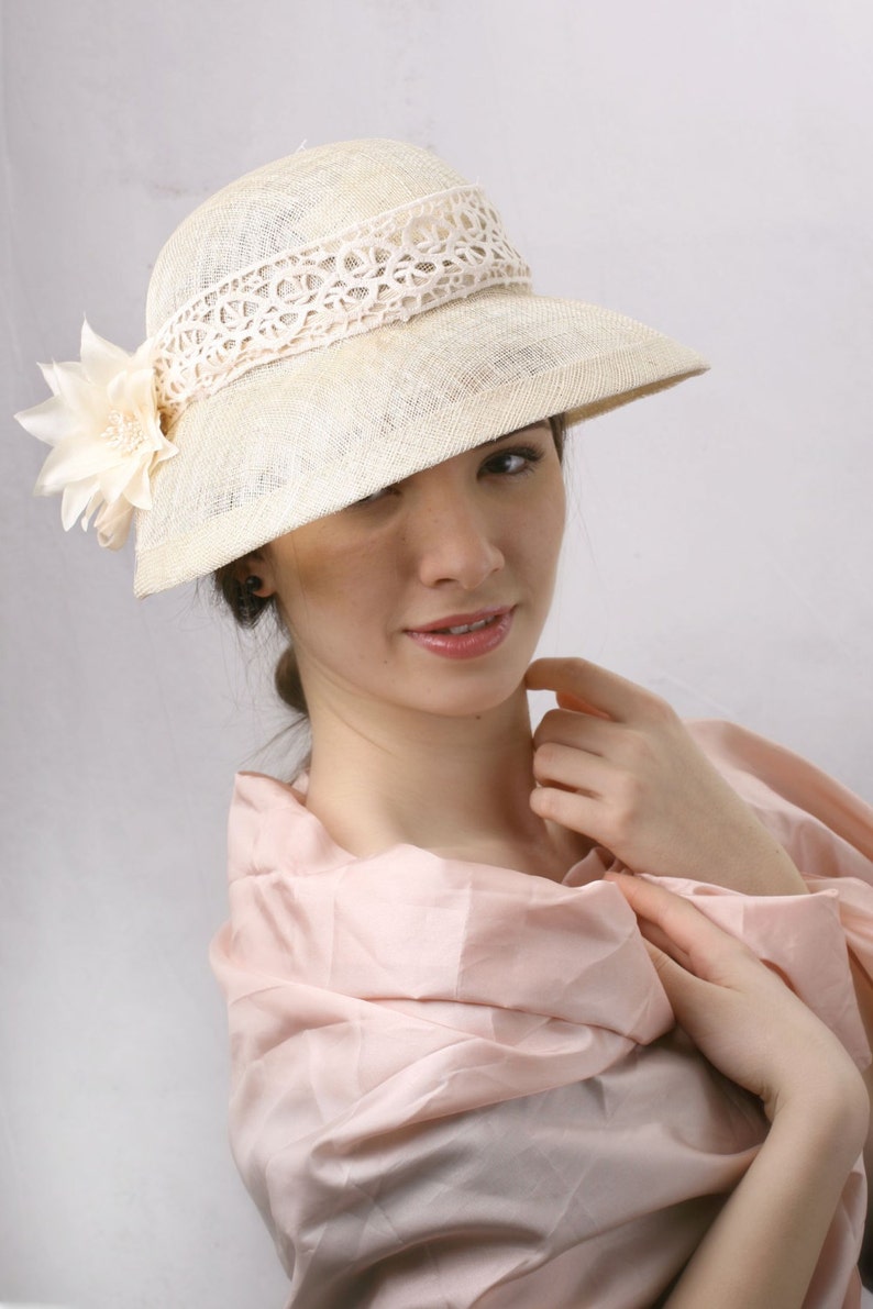 Royal Ascot Hat Summer Lace Hat Ivory Hat Wedding Hat Tea - Etsy