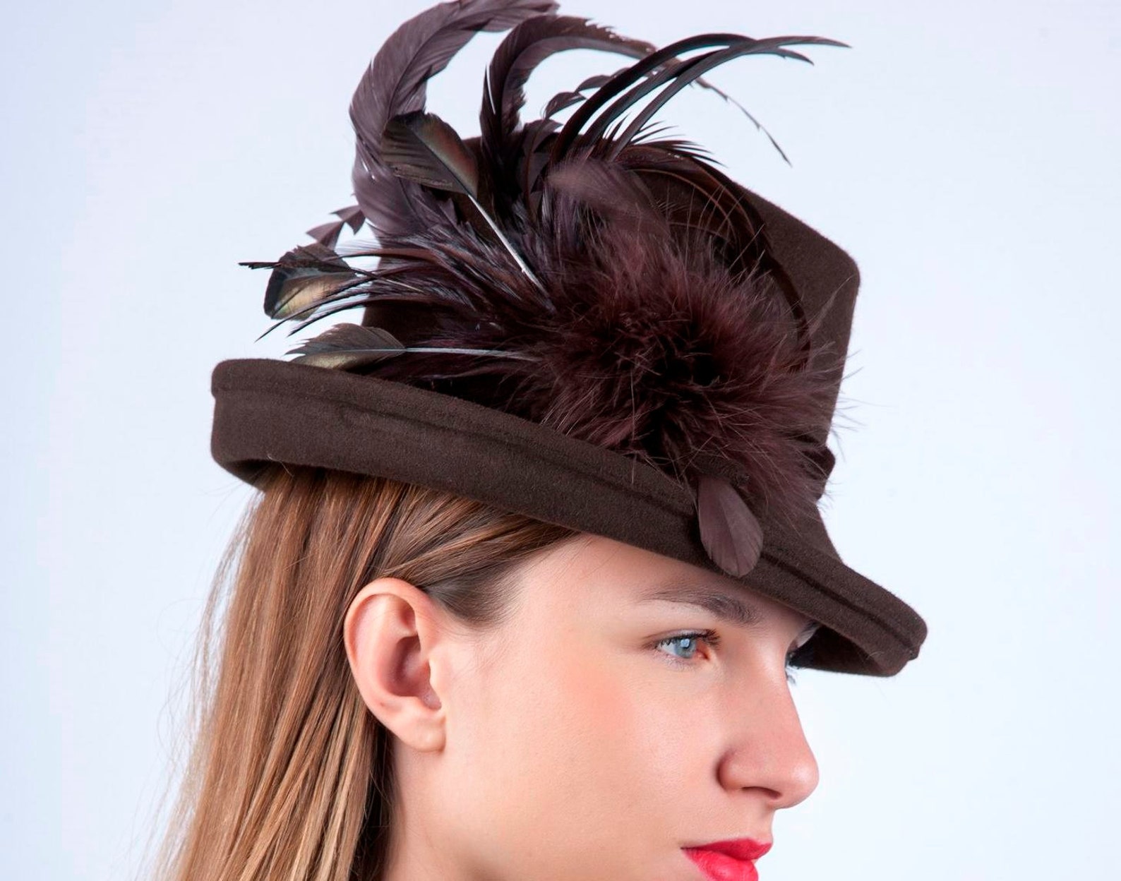 Elegant Felt Fedora, Fedora Pillbox, Brown Felt Fedora, Hat With ...