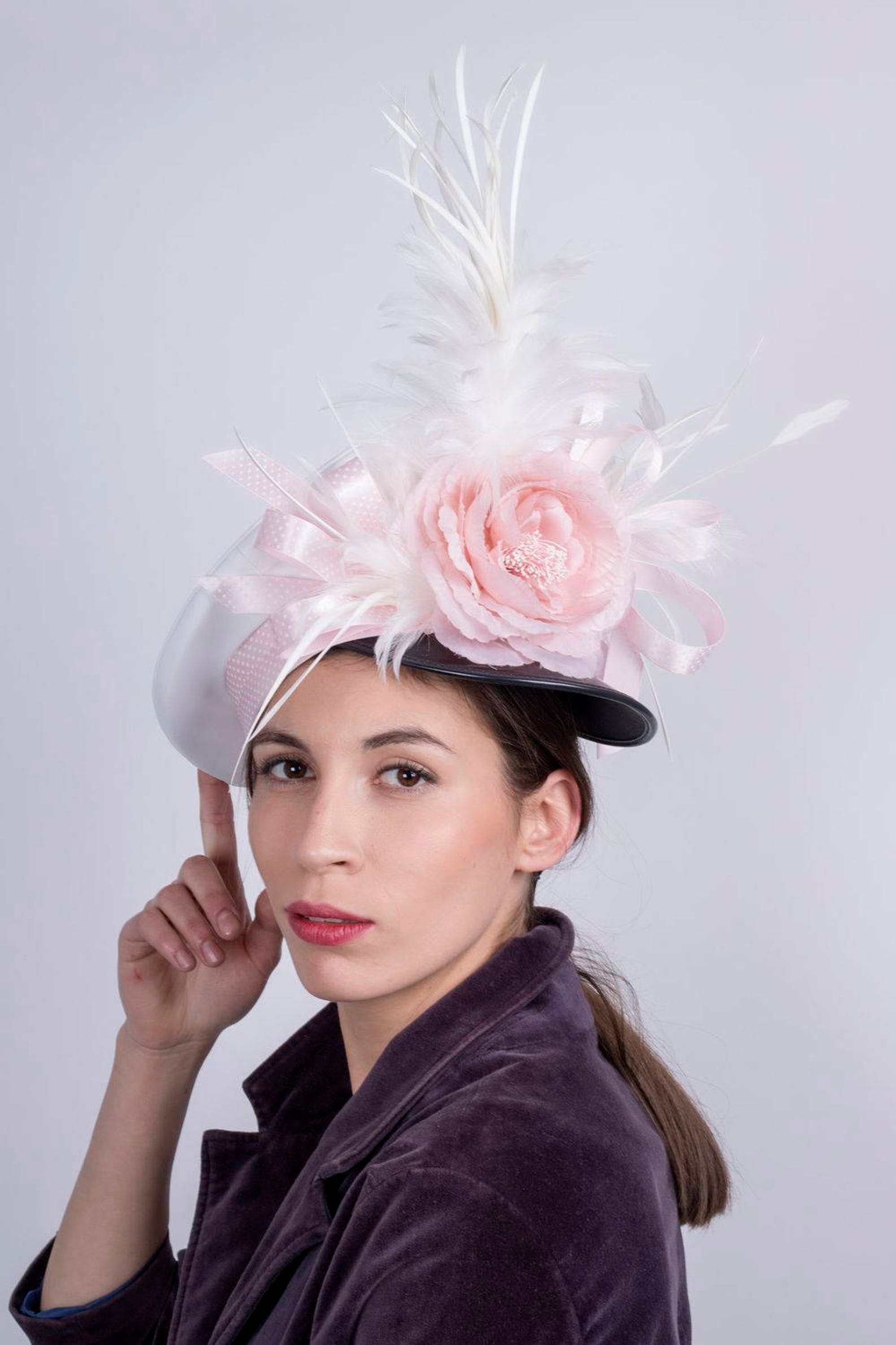 Melbourne Cup Hat, Carnival Hat, Festival Hat, Red Ascot Hat, Derby Hat ...