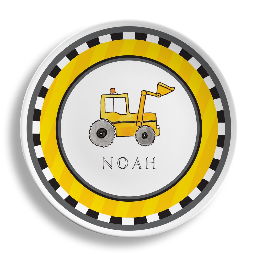 Personalized Plate for Kids - Digger - Etsy