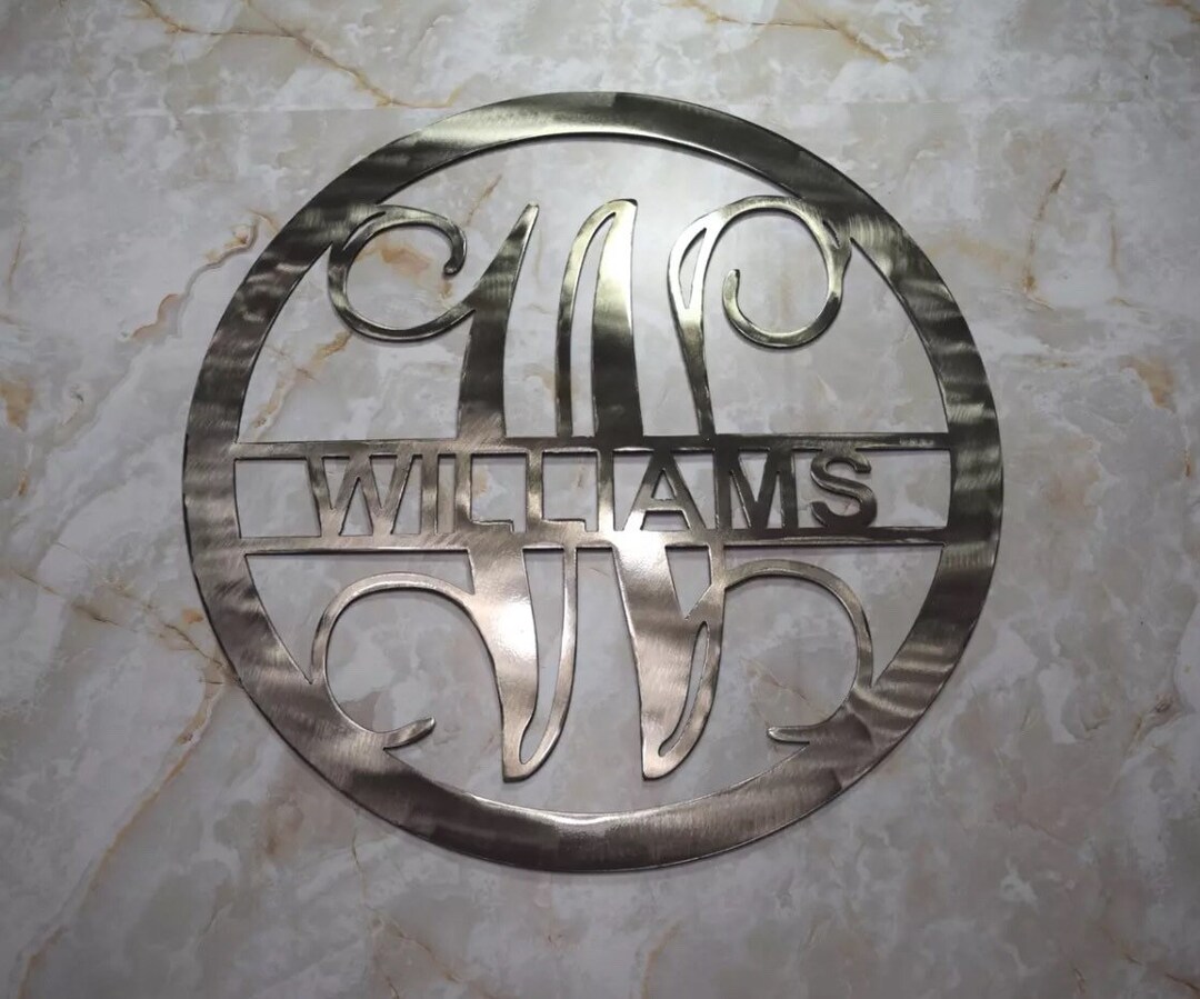Custom Circle Split Monogram 15 Metal Wall Art Home - Etsy