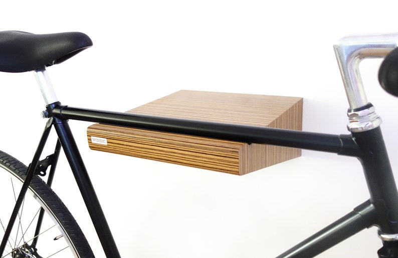 Wooden Bike Rack/wall Bike Storage/ Bike Wall Mount/zebrano Wood Veneer ...