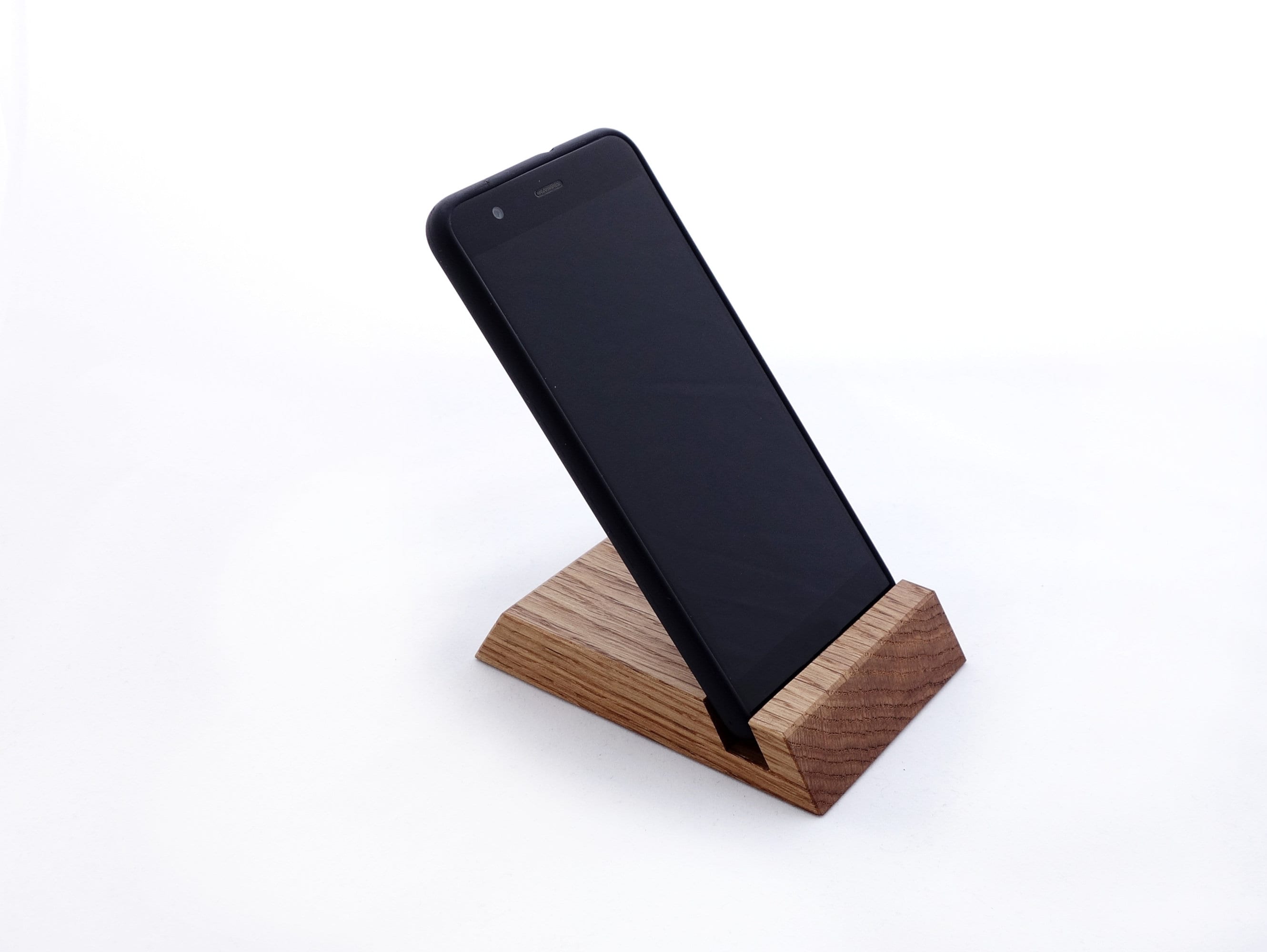 IPhone Wooden Stand, Smartphone Holder, Desk Organizer, Natural Oak ...