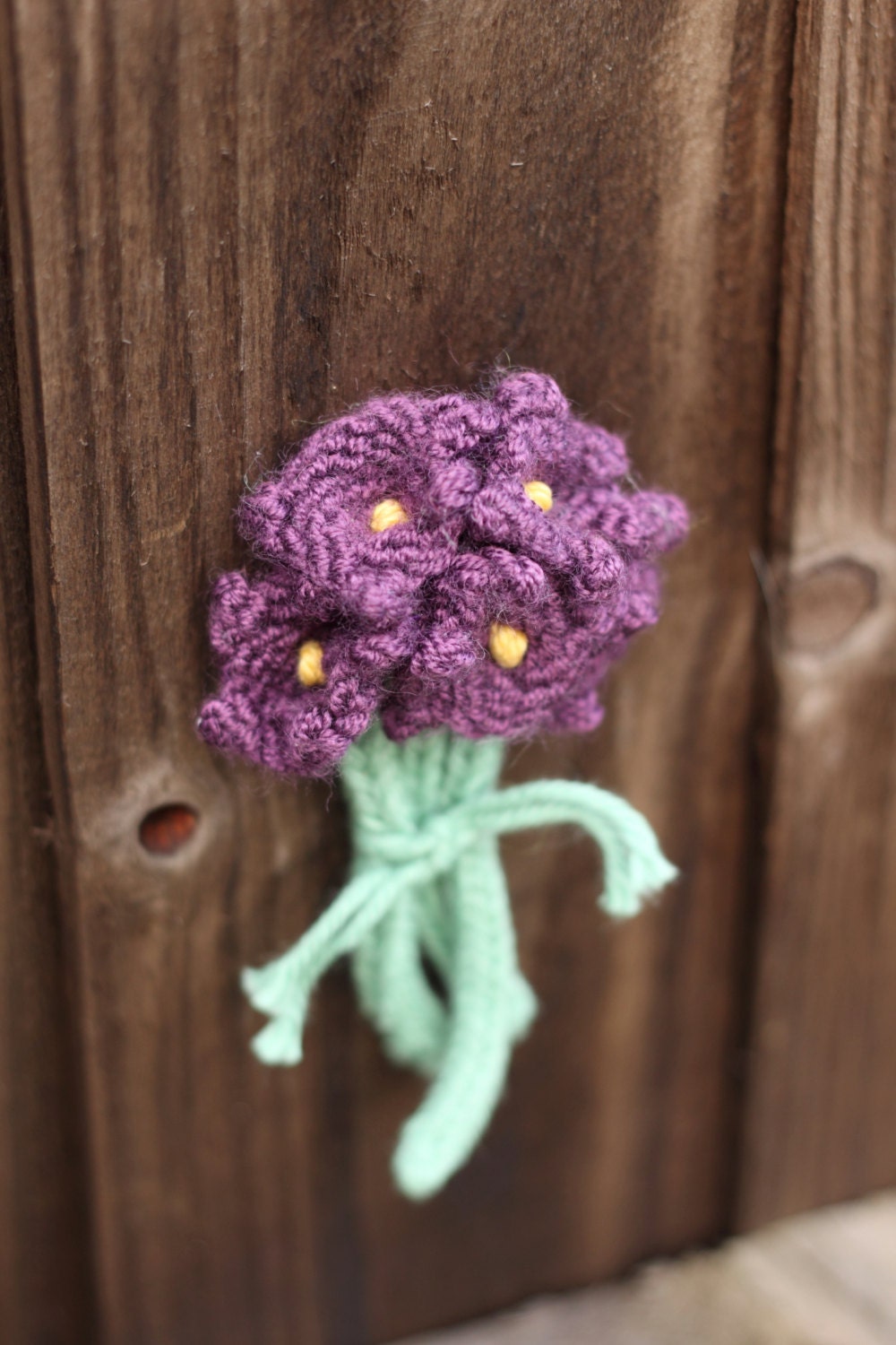 A Posy of Violets PDF Pattern for a Knitted Brooch / Make Do | Etsy