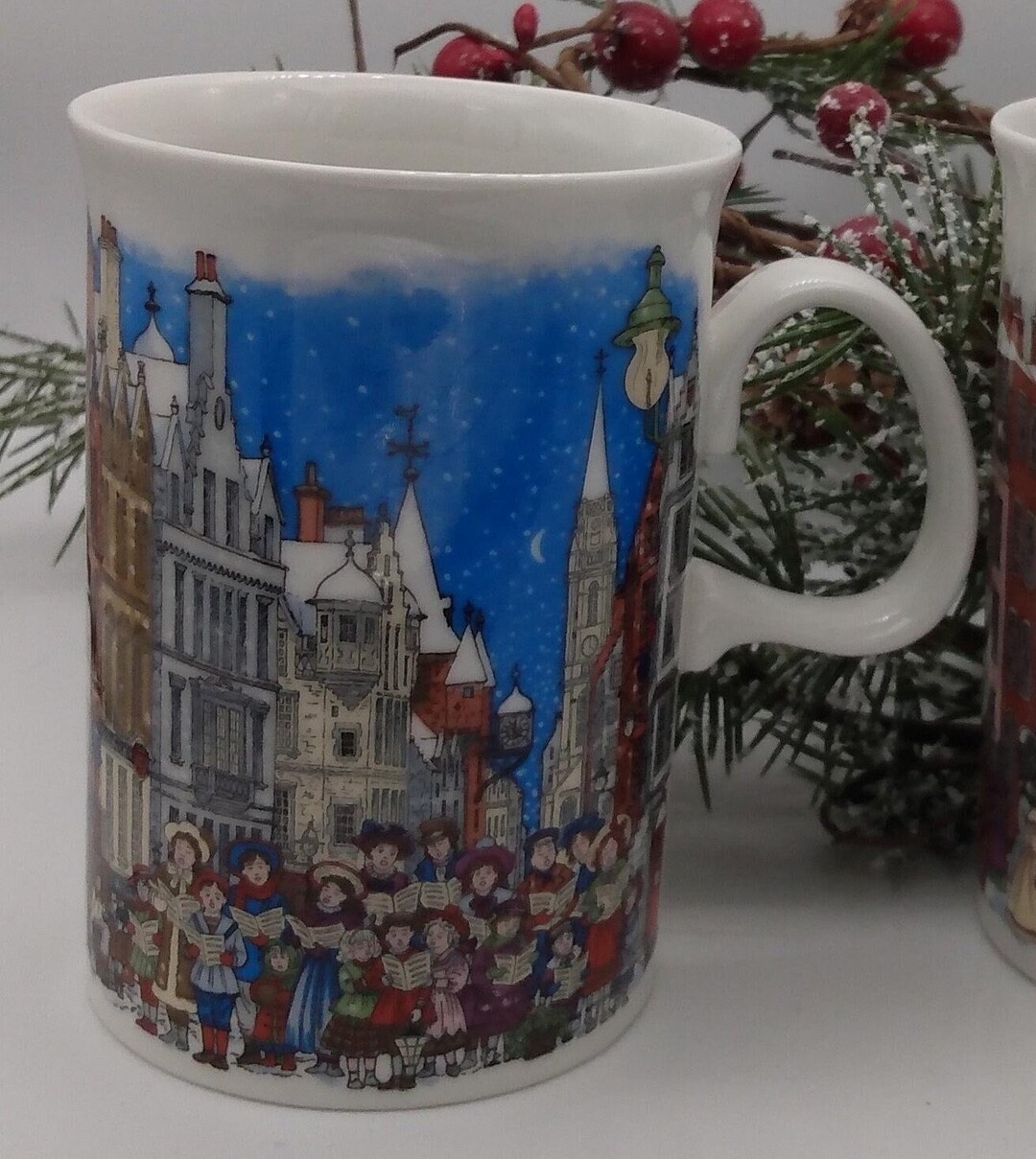 Dunoon Christmas Time Carolers Bone China Mug Made in Scotland - Etsy