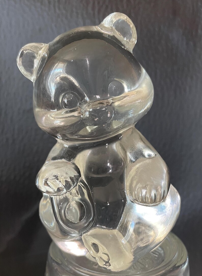 Fenton Clear Glass Bear Figurine - Etsy