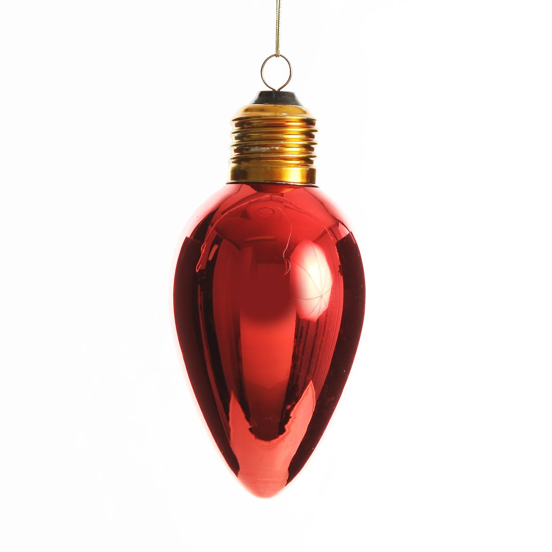 Red Light Bulb Hanging Christmas Decoration - Etsy