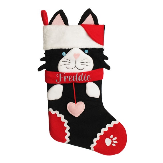 Personalised Fun Black Cat Christmas Stocking - Etsy