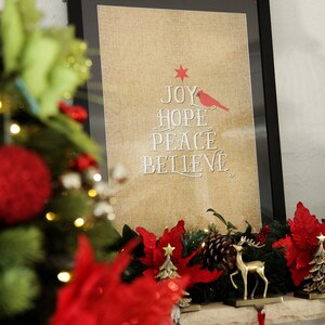 Burlap, Bells and Birds Christmas Poster - Downloadable Print - Etsy