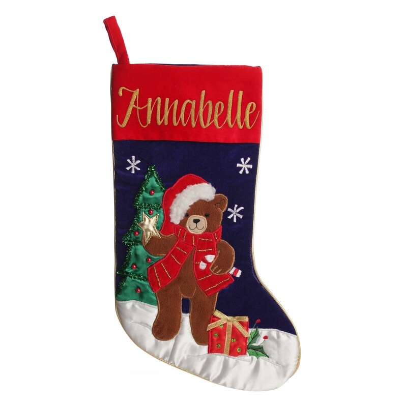 Personalised Teddy Bear Christmas Stocking - Etsy