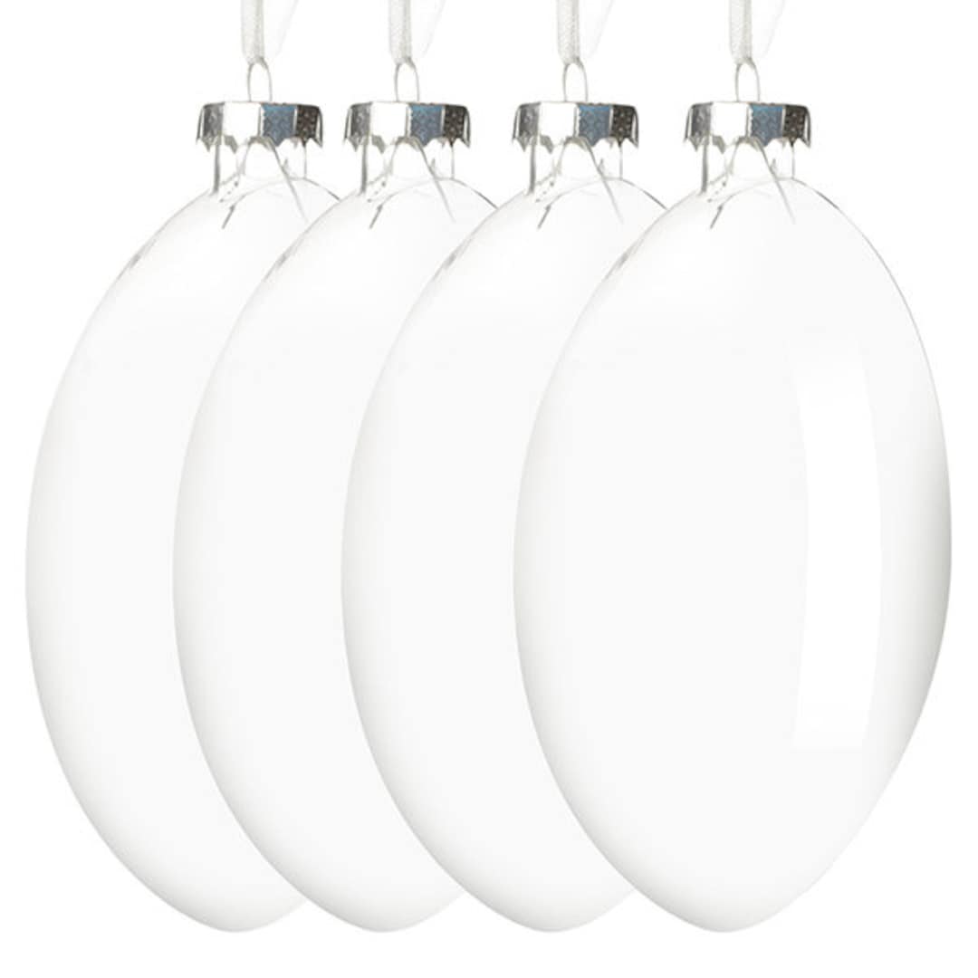 Clear Glass Craft Round Disc Bauble Decoration - Set of 4 - Etsy Australia