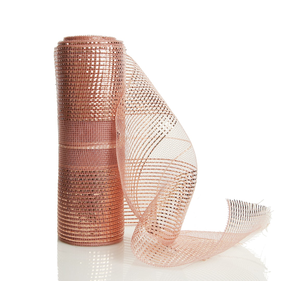 Rose Gold Metallic Stripe Decomesh Roll - Etsy