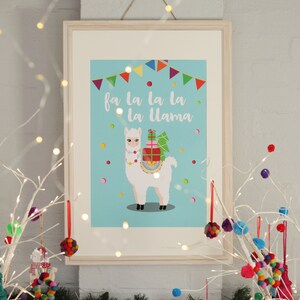 Fa La La La Llama Christmas Poster - Downloadable Print - Etsy