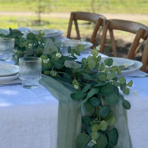 Sage Green Muslin Cloth Long Table Runner - 4.5m - Etsy