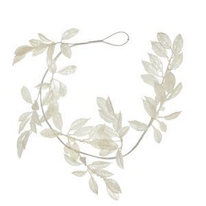 Ivory Leaf Christmas Garland With Sequins - Etsy